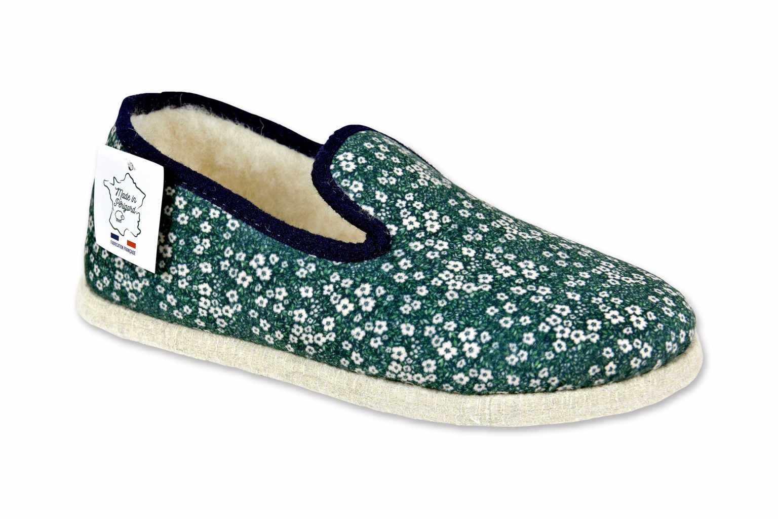 Charentaise "Chausse Mouton" - femme – vert - « modèle Liberty ...